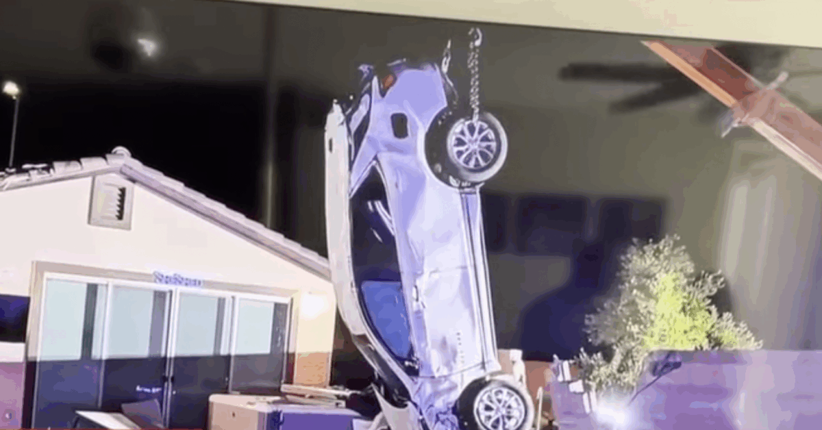 Shocking Video: Car Flys Into Backyard, Ejecting Driver Into Pool In ...